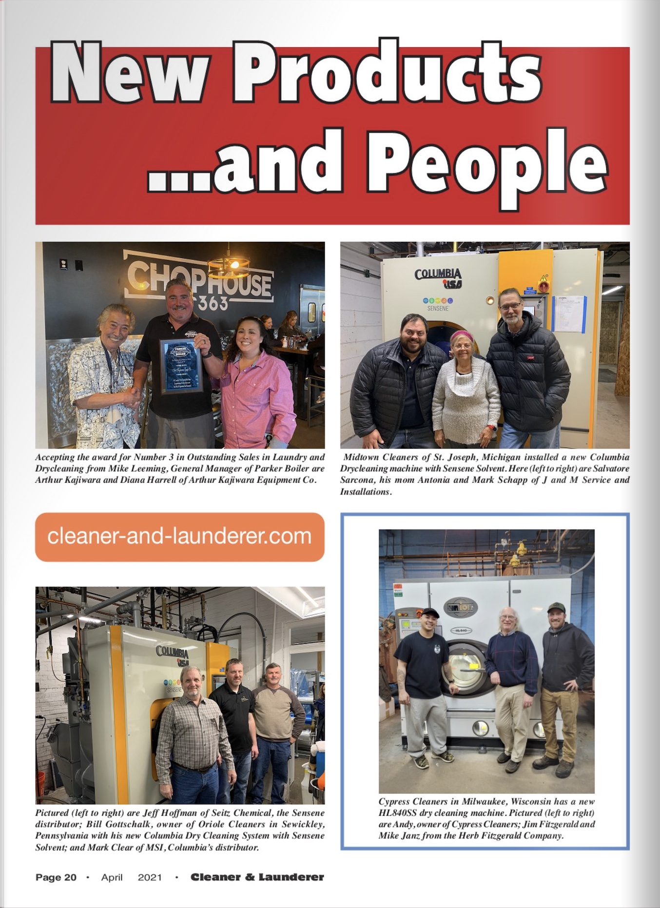 Cleaner & Launderer New Products ...and People